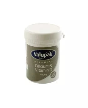 Valupak Calcium and Vitamin D 400 mg Tablets 30's – Al Abeer